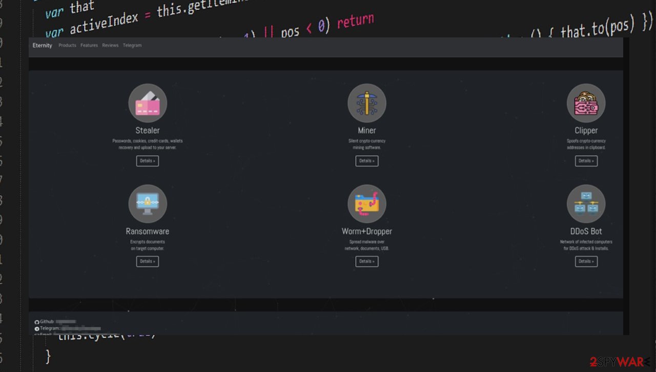 Eternity Project malware-as-a-service uses Telegram to spread around