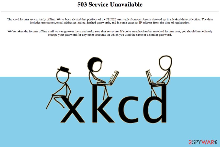 XKCD web comic is warning about compromised user data