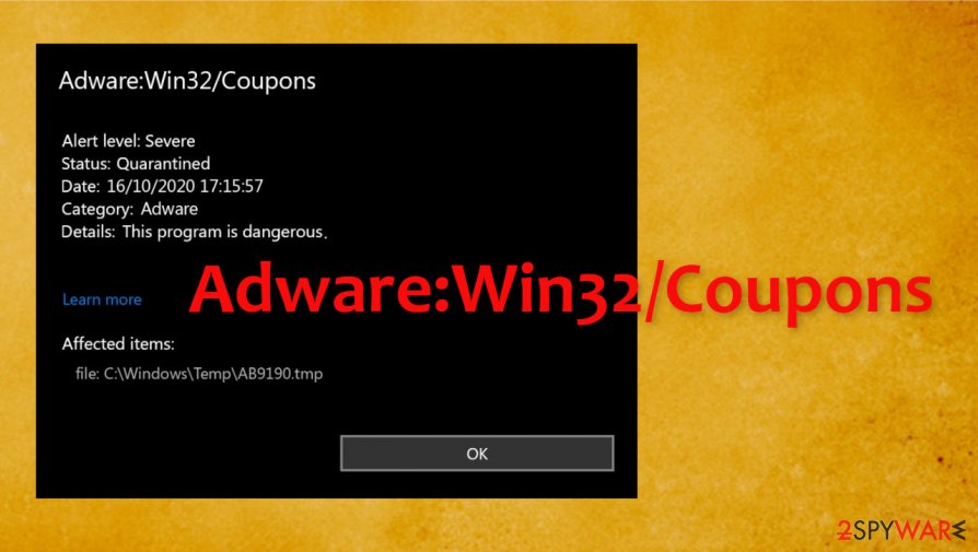 Remove Adware:Win32/Coupons (Free Guide) - Removal Instructions