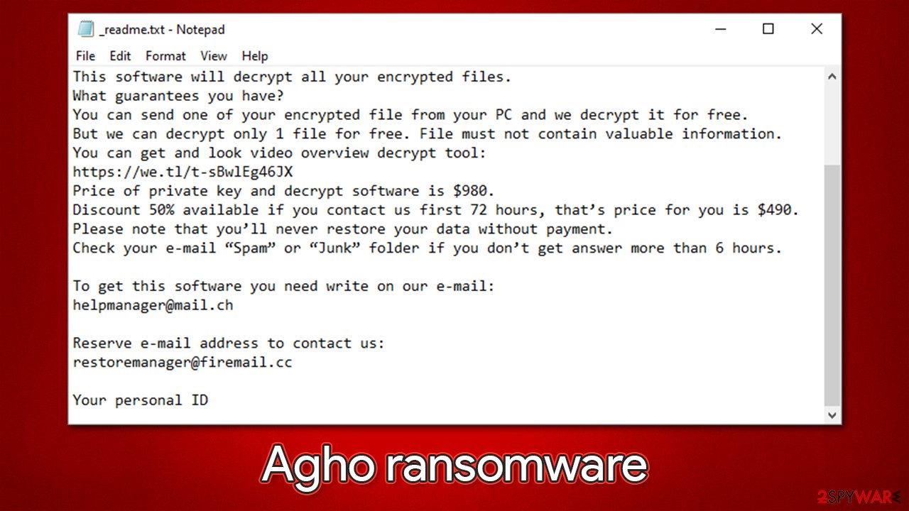 Remove Agho ransomware (virus) - Decryption Steps Included