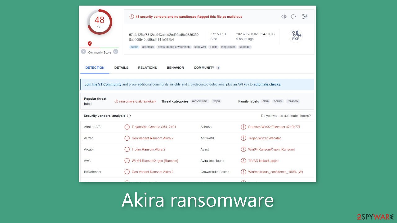 Remove Akira ransomware (virus) - Recovery Instructions Included