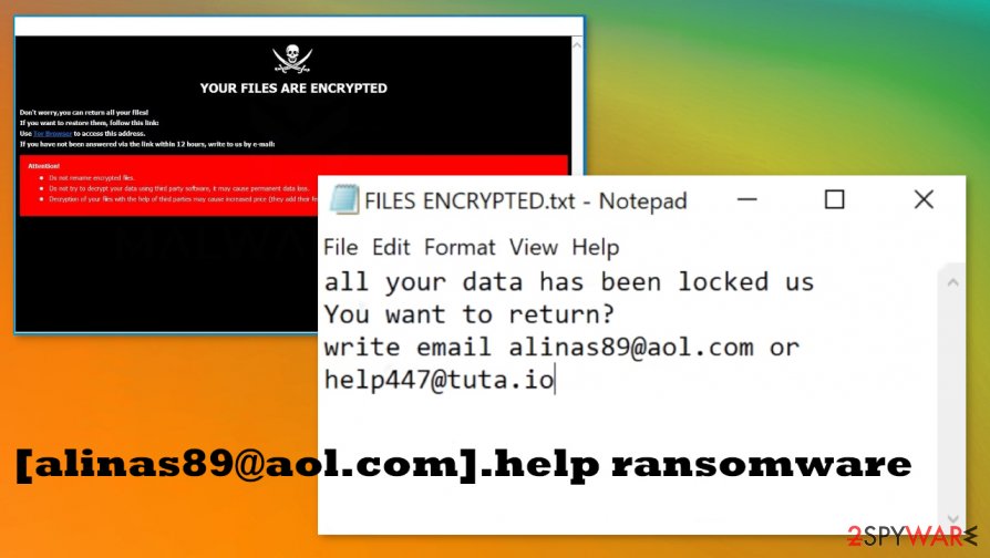 Remove [alinas89@aol.com].help ransomware (Free Instructions) - Virus Removal Guide