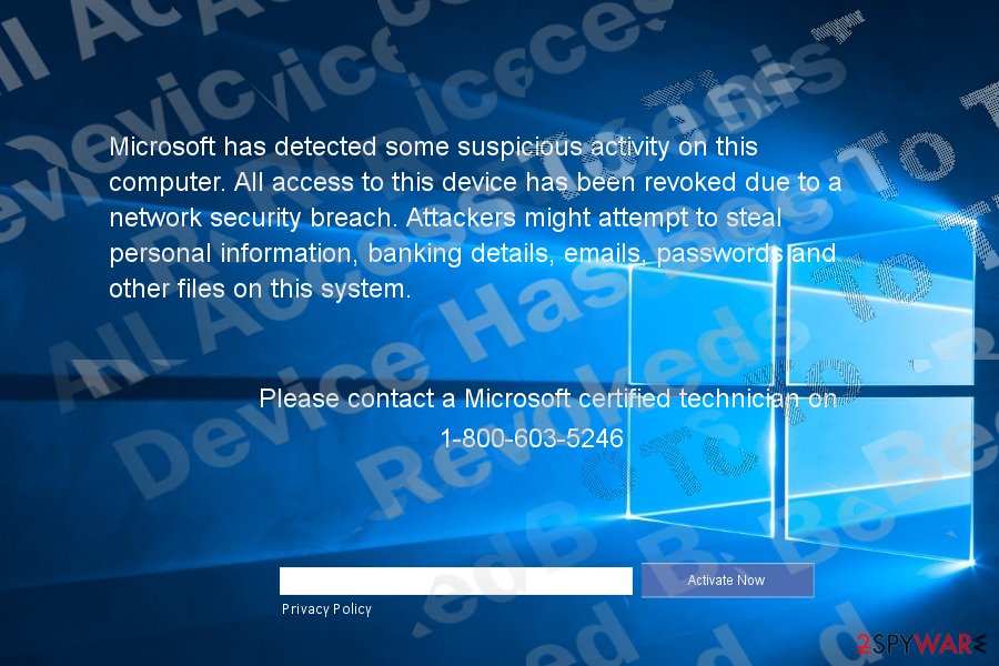 Remove “All Access To This Device Has Been Revoked” virus (Microsoft ...