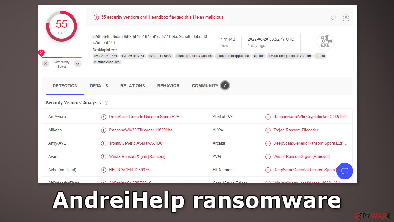 Remove AndreiHelp ransomware (virus) - Recovery Instructions Included