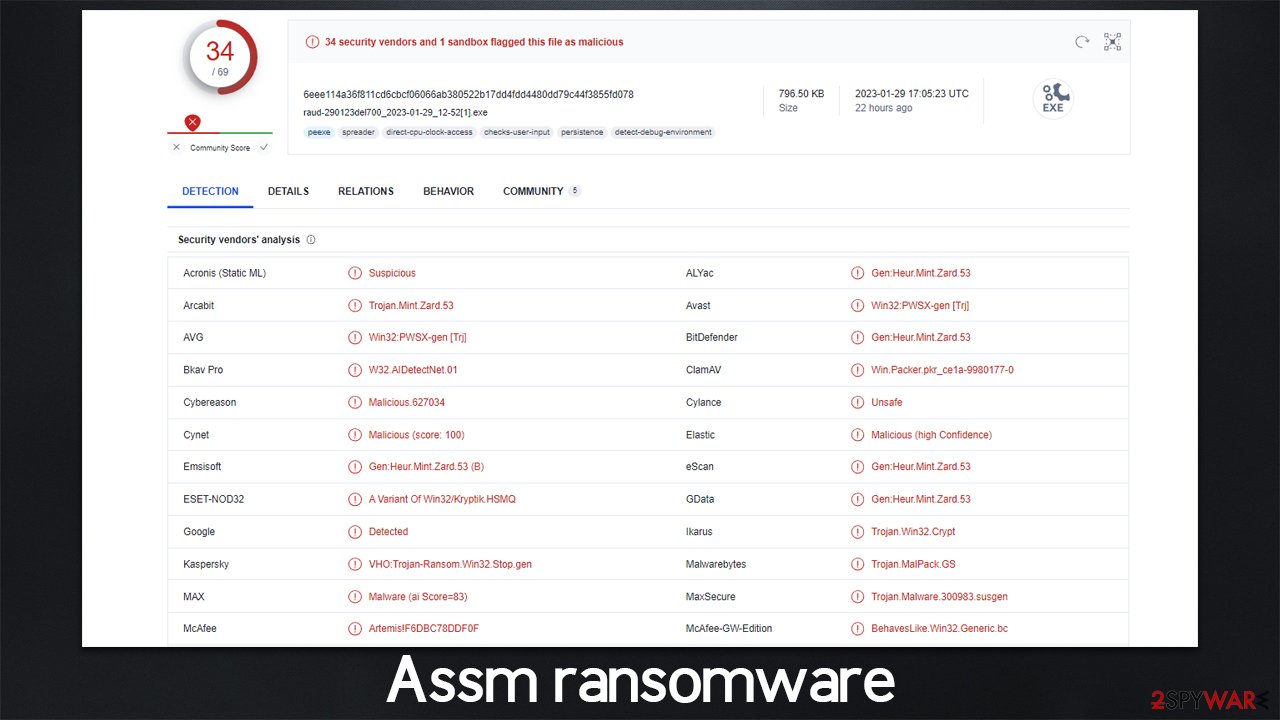 Remove Assm ransomware (virus) - Free Instructions