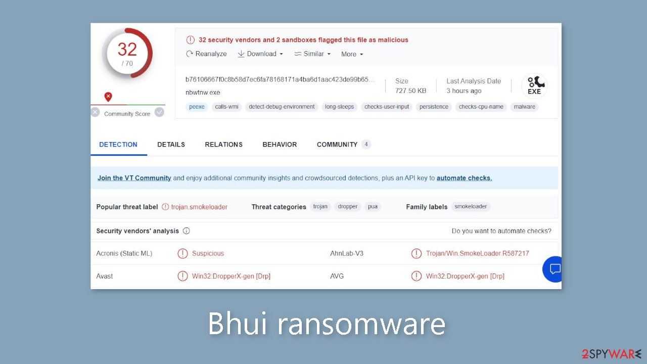 Remove Bhui ransomware (virus) - Recovery Instructions Included