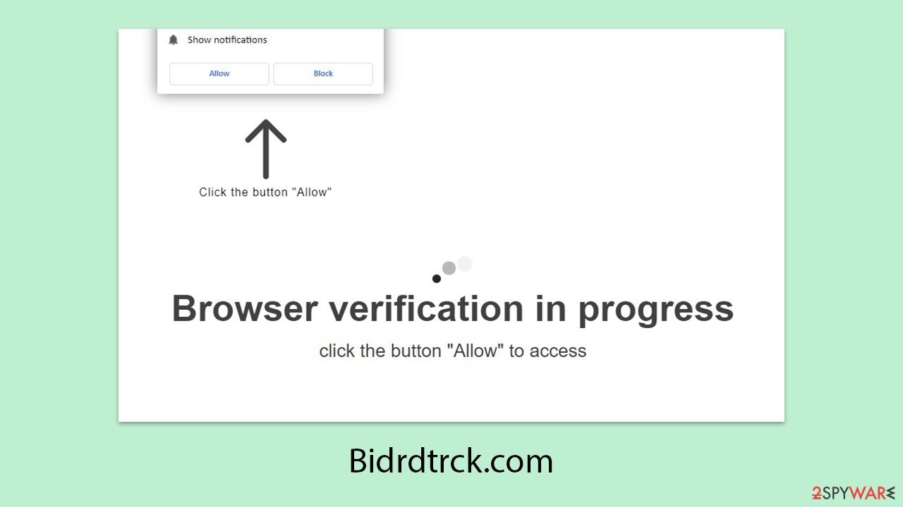Remove Bidrdtrck.com ads (fake) - Chrome, Firefox, IE, Edge
