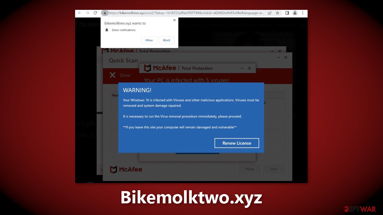 Remove Bikemolktwo.xyz ads (spam) - Free Instructions