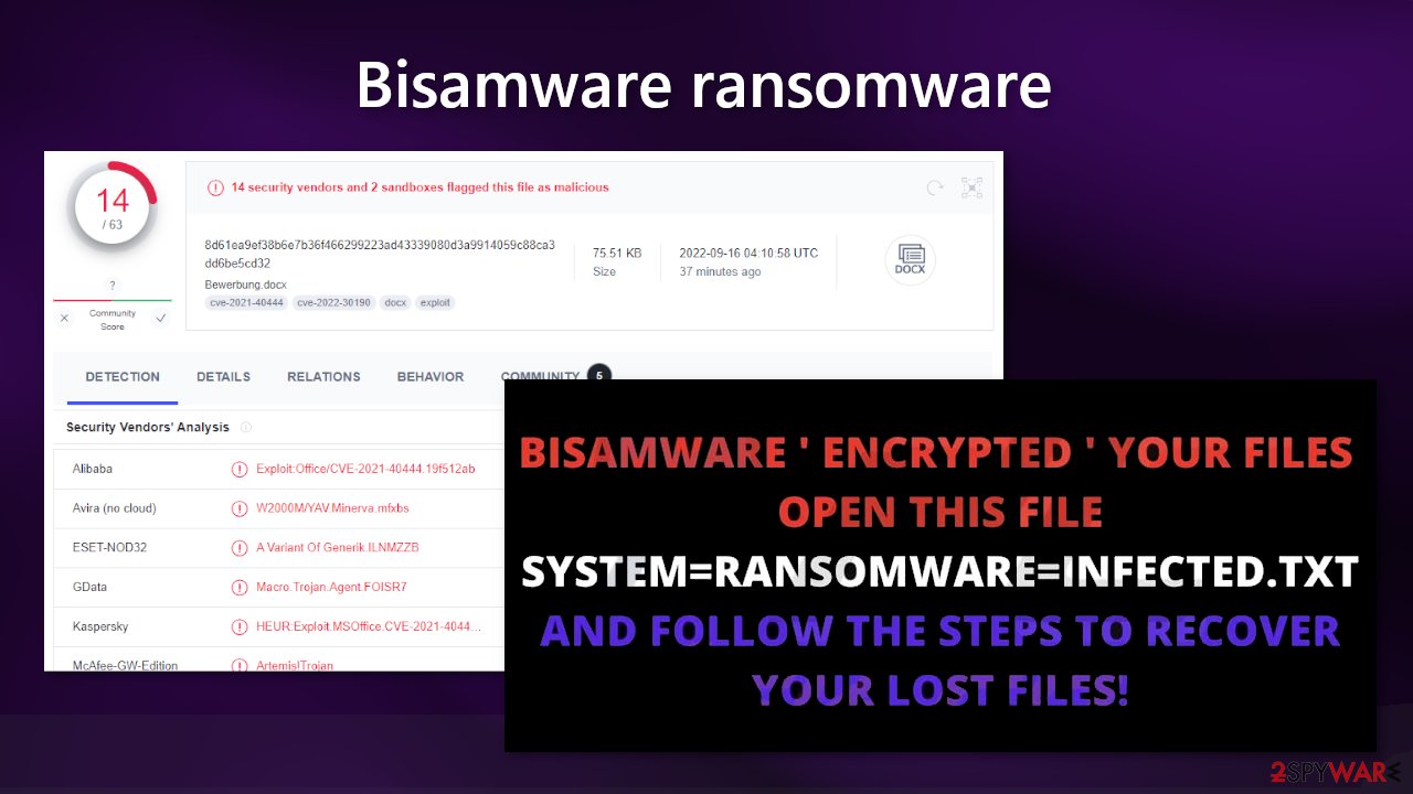 Remove Bisamware ransomware (virus) - Recovery Instructions Included