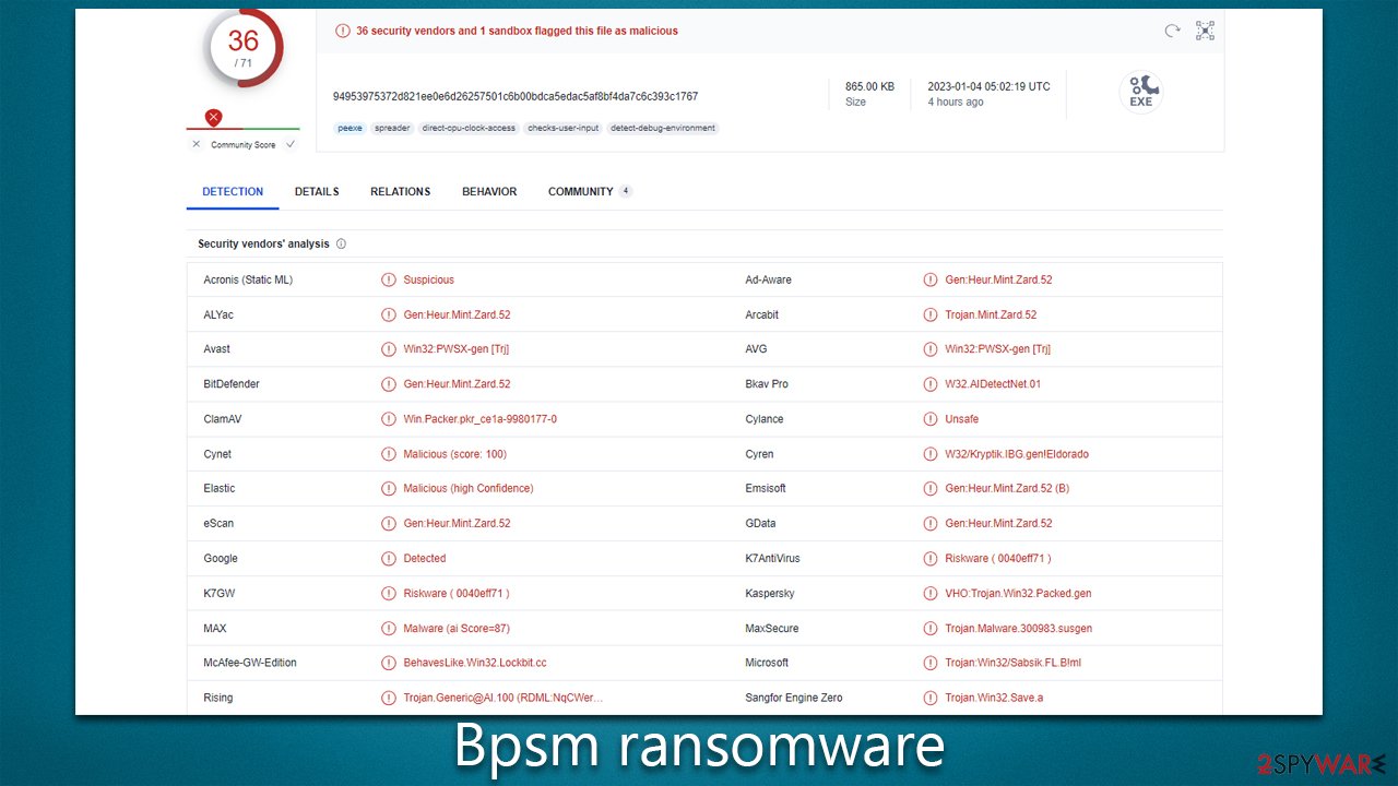 Remove Bpsm ransomware (virus) - Free Instructions