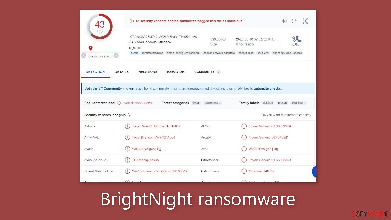Remove BrightNight ransomware (virus) - Recovery Instructions Included