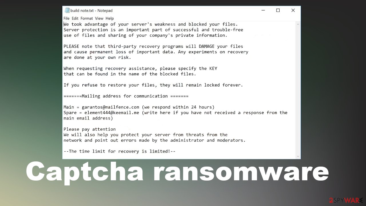 Remove Captcha ransomware (Virus Removal Instructions) - Removal Guide