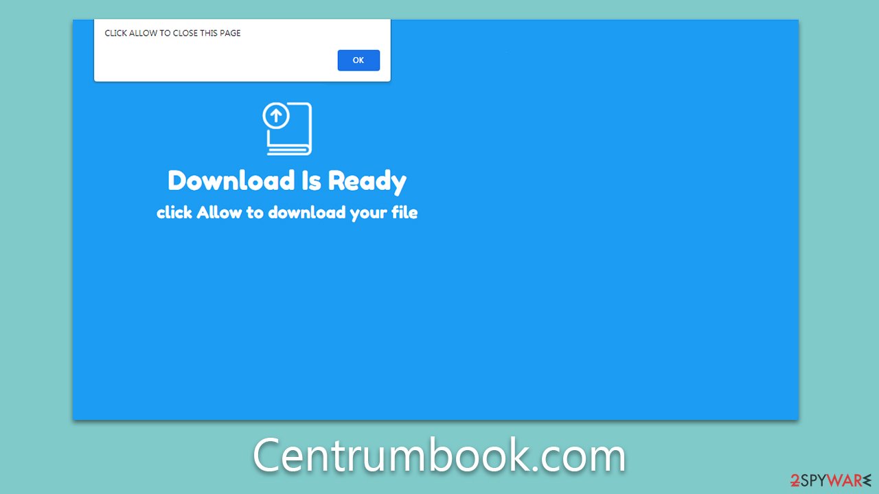 Remove Centrumbook.com ads (scam) - Free Instructions