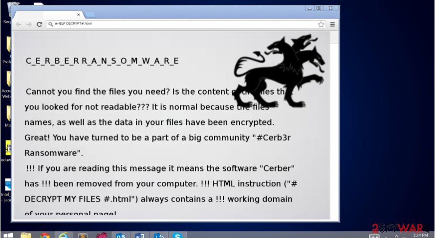 Remove Cerber 3.0 ransomware / virus