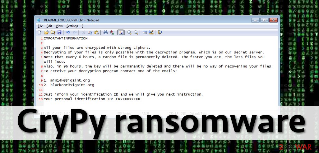 Remove CryPy ransomware / virus (Free Instructions) - Bonus: Decryption ...