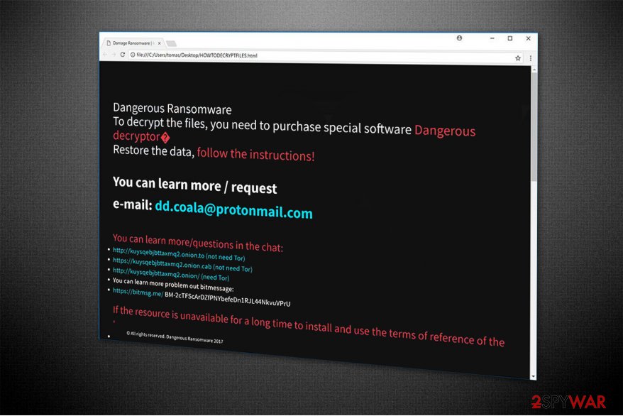 Remove Dangerous ransomware (Virus Removal Instructions) - Recovery ...