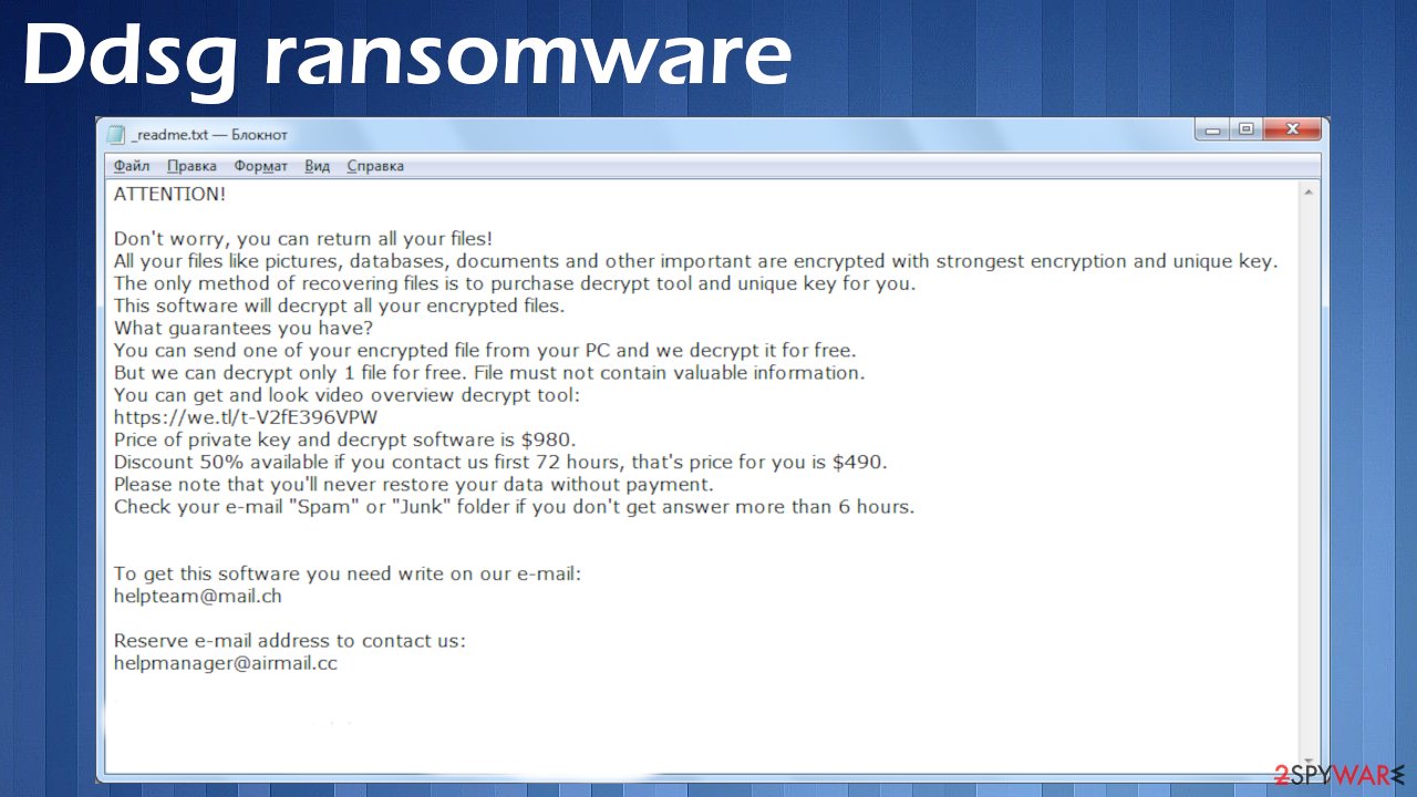 Remove Ddsg ransomware (virus) - Decryption Steps Included