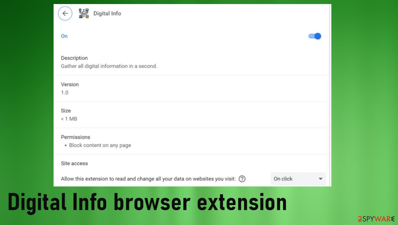 Remove Digital Info browser extension (Tutorial) - spam
