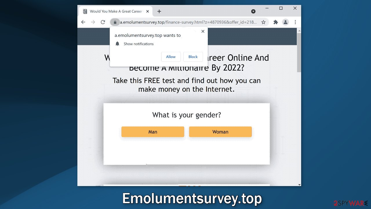 Remove Emolumentsurvey.top ads (spam) - Free Guide