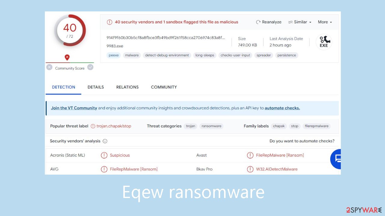 Remove Eqew ransomware (virus) - Recovery Instructions Included