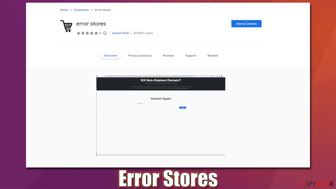 Remove Error Stores adware (Free Instructions)