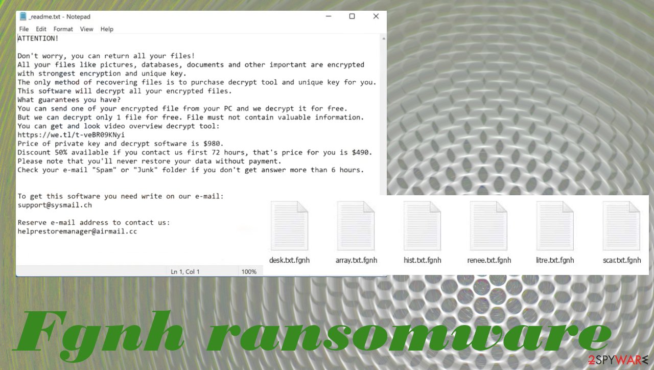 Remove Fgnh ransomware (virus) - Bonus: Decryption Steps