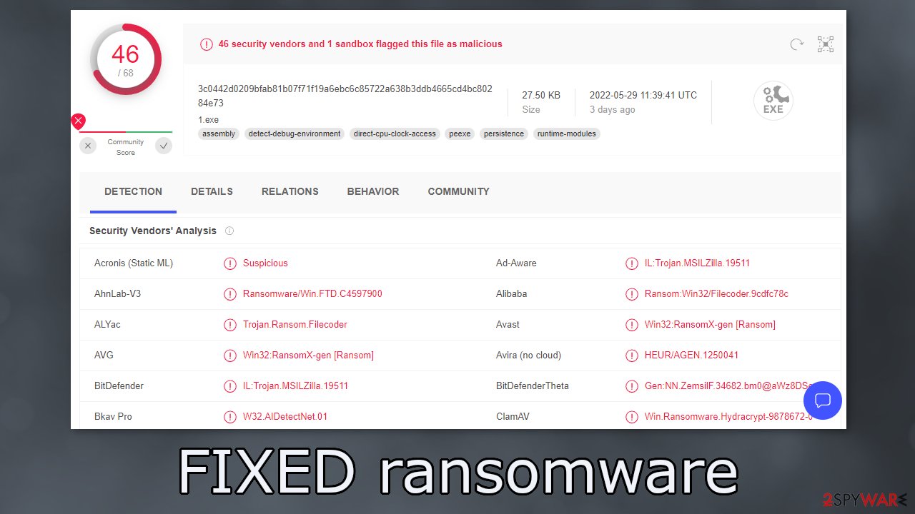Remove FIXED ransomware (virus) - Recovery Instructions Included