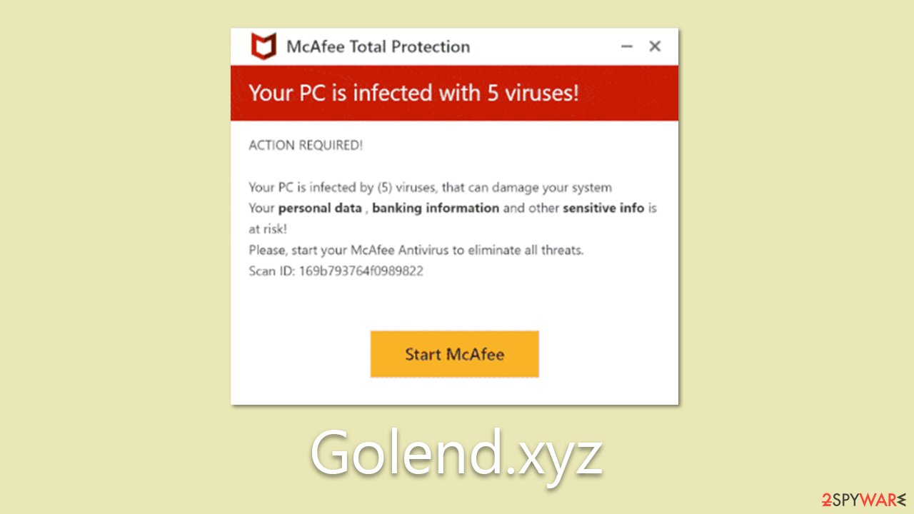 Remove Golend.xyz scam (fake) - Free Instructions