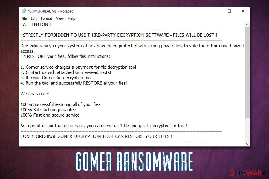 Remove Gomer ransomware (Virus Removal Instructions) - Quick Decryption Solution