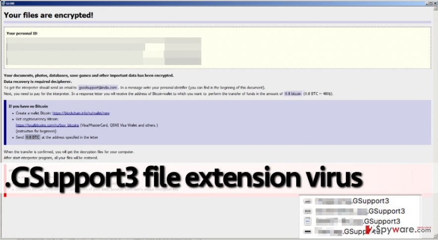 Remove .GSupport3 file extension virus (Virus Removal Guide)