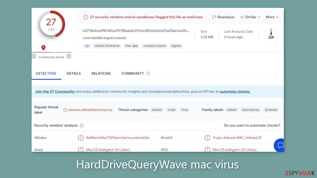 Remove HardDriveQueryWave mac virus (Free Instructions)
