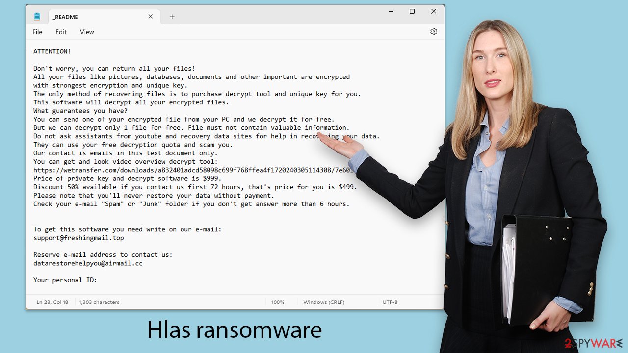 Remove Hlas ransomware (virus) - Free Instructions