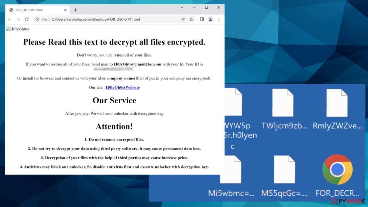 Remove H0lyGh0st ransomware (Free Instructions) - Virus Decryption