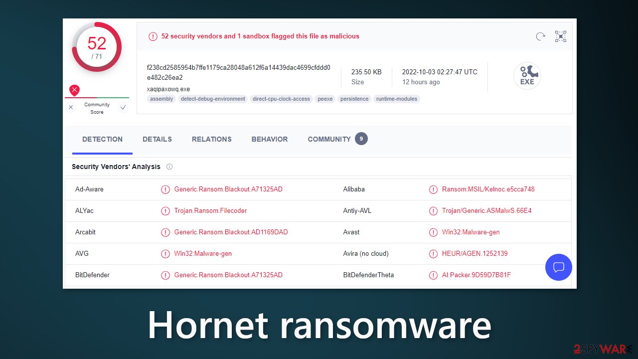Remove Hornet ransomware (virus) - Recovery Instructions Included
