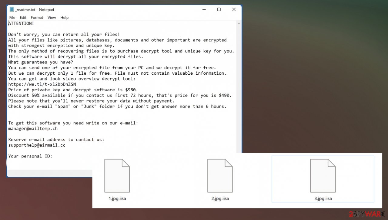 Remove Iisa ransomware (virus) - Decryption Methods Included