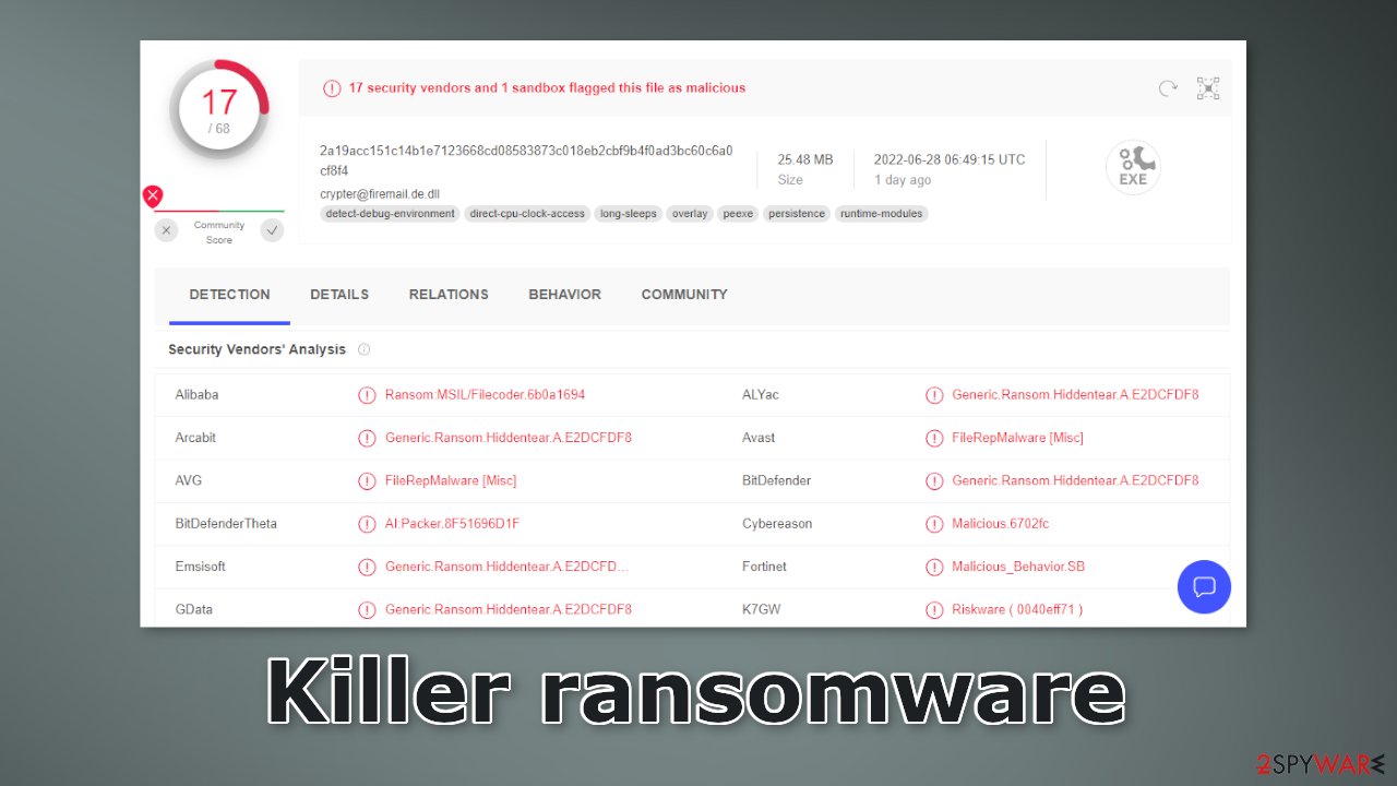 Remove Killer ransomware (virus) - Recovery Instructions Included