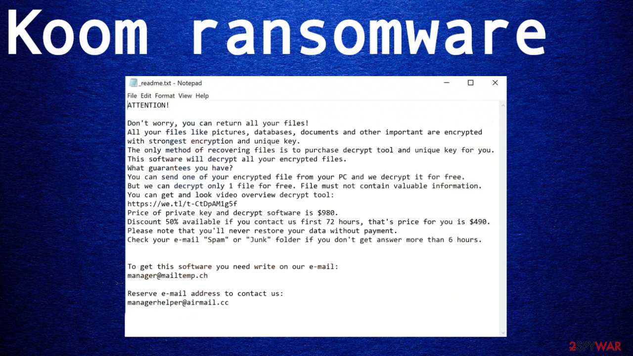 Remove Koom ransomware (virus) - Decryption Steps Included