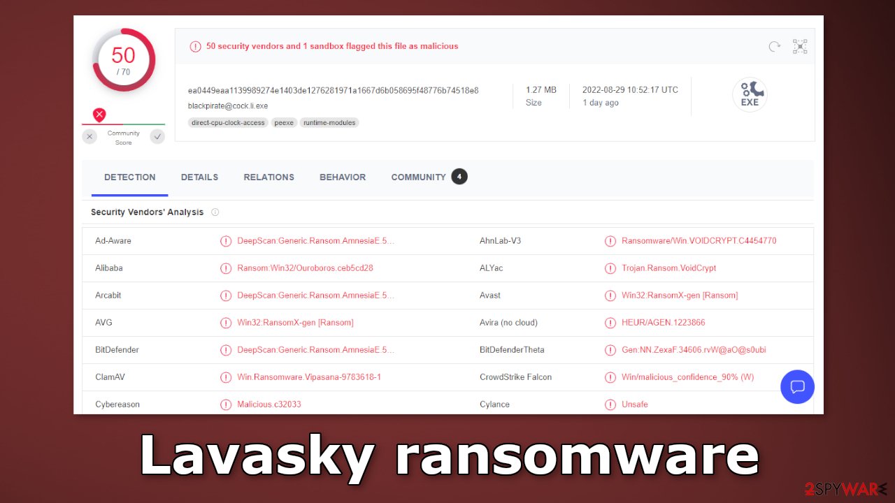 Remove Lavasky ransomware (virus) - Recovery Instructions Included