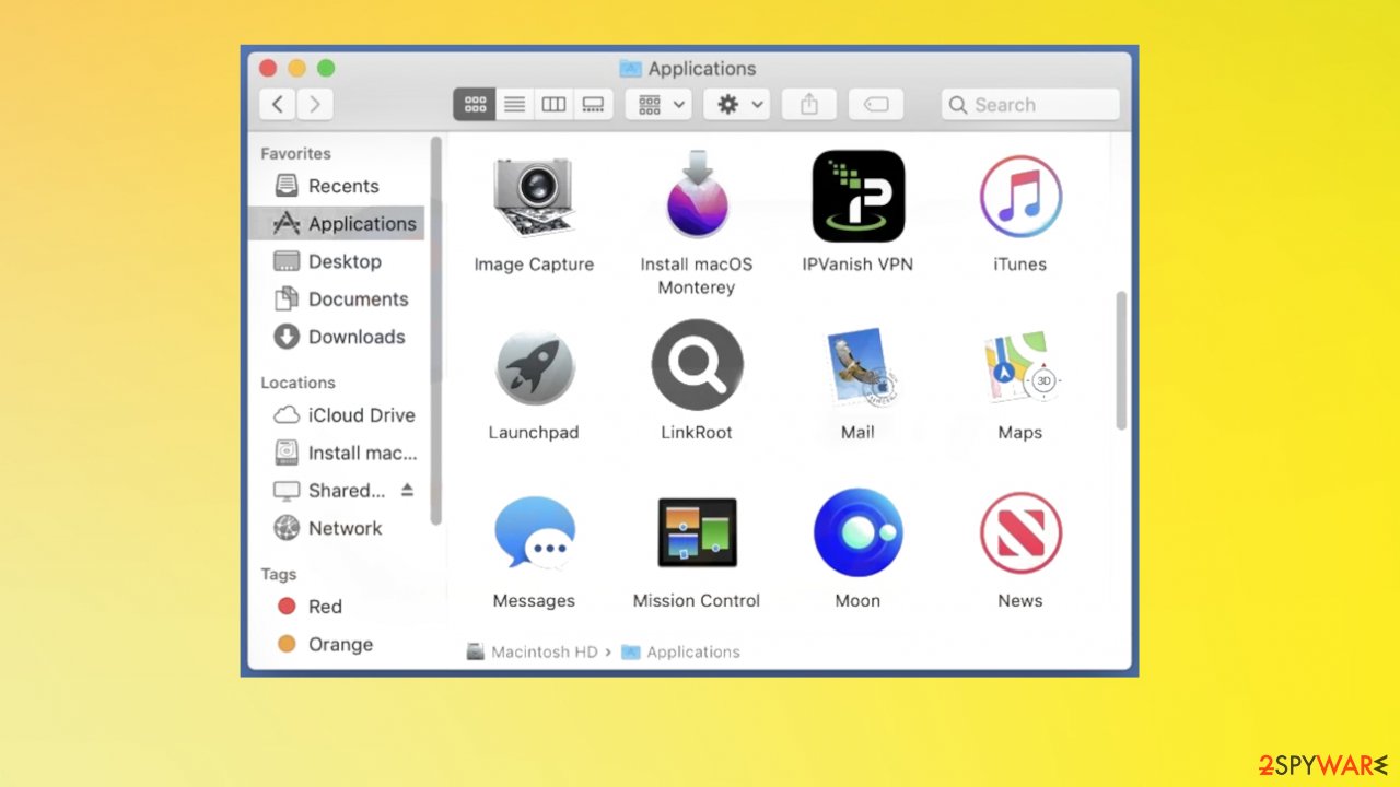 Remove LinkRoot mac virus (spam)