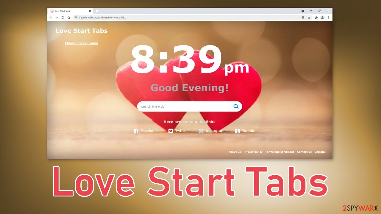 Remove Love Start Tabs browser hijacker (virus) - Free Instructions