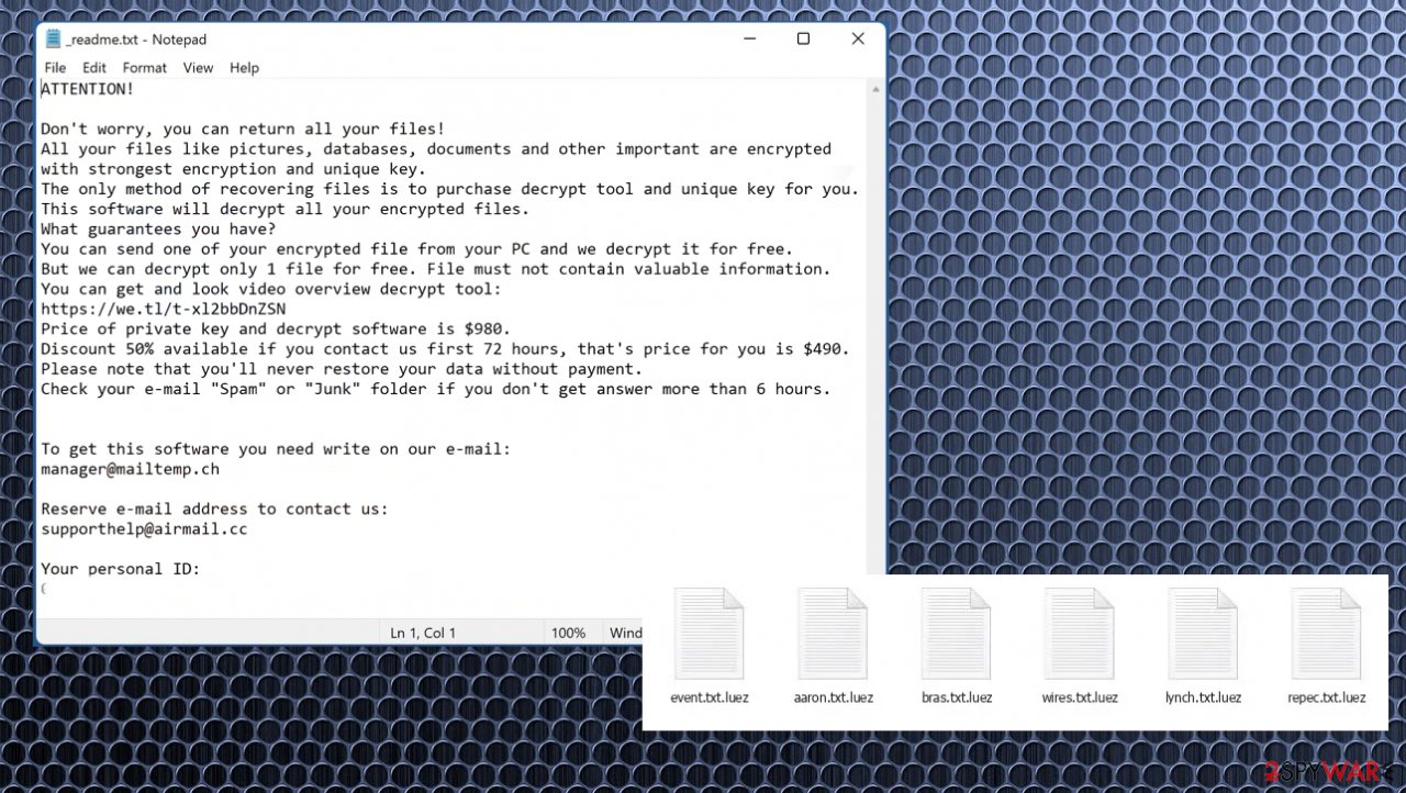 Remove Luez ransomware (virus) - Decryption Steps Included