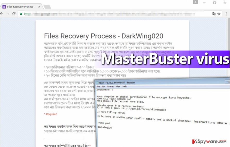 Remove MasterBuster ransomware / virus (Improved Instructions)