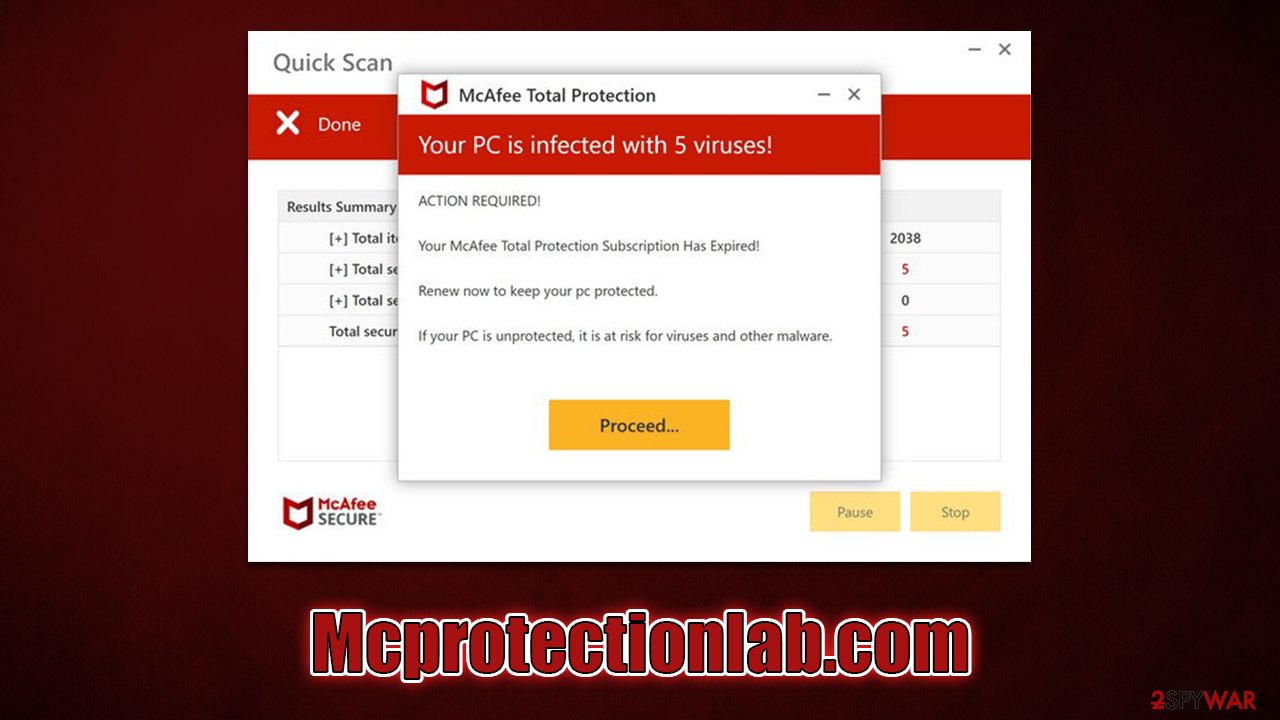 Remove Mcprotectionlab.com ads (fake) - Free Instructions