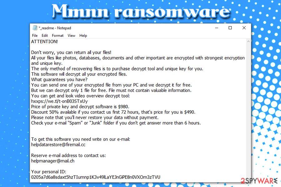 Remove Mmnn ransomware (Virus Removal Guide) - Recovery Instructions ...