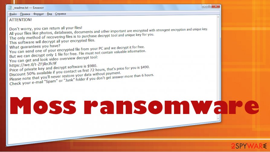 Remove Moss ransomware (Virus Removal Guide) - Bonus: Decryption Steps