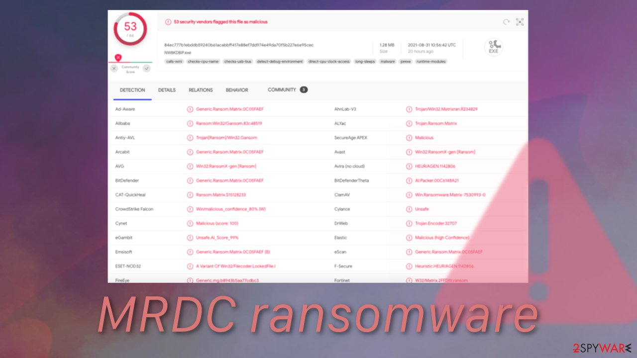 Remove MRDC ransomware (virus) - Recovery Instructions Included