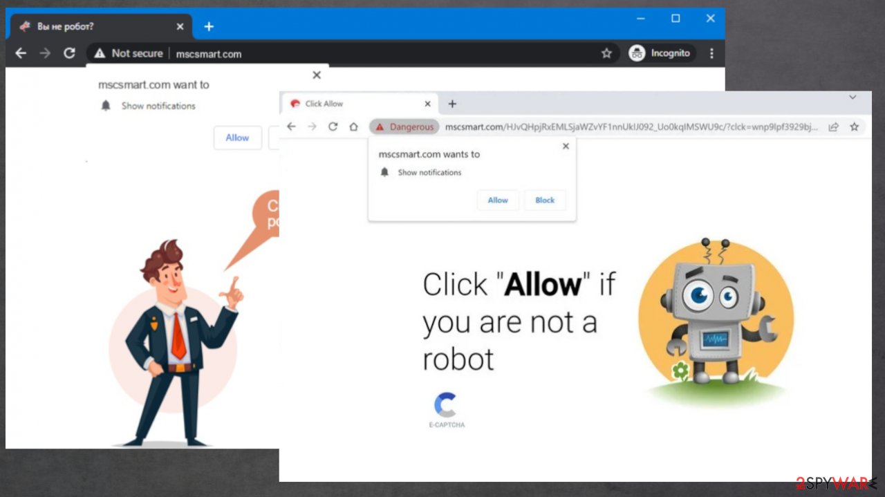Remove Mscsmart.com ads (spam) - Chrome, Firefox, IE, Edge