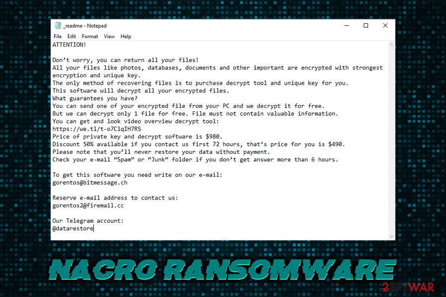 Remove Nacro ransomware (Virus Removal Guide) - Recovery Instructions ...
