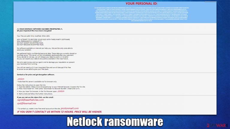 Remove Netlock ransomware (virus) - Free Instructions