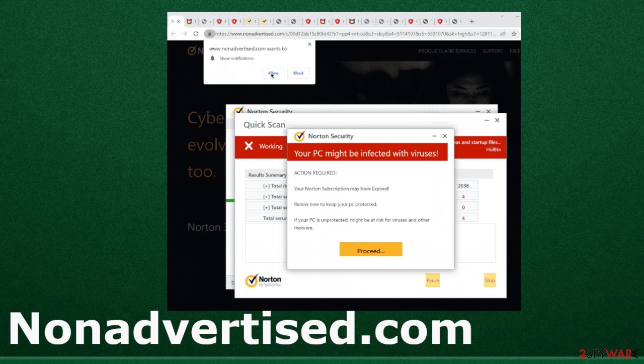 Remove Nonadvertised.com ads (scam)